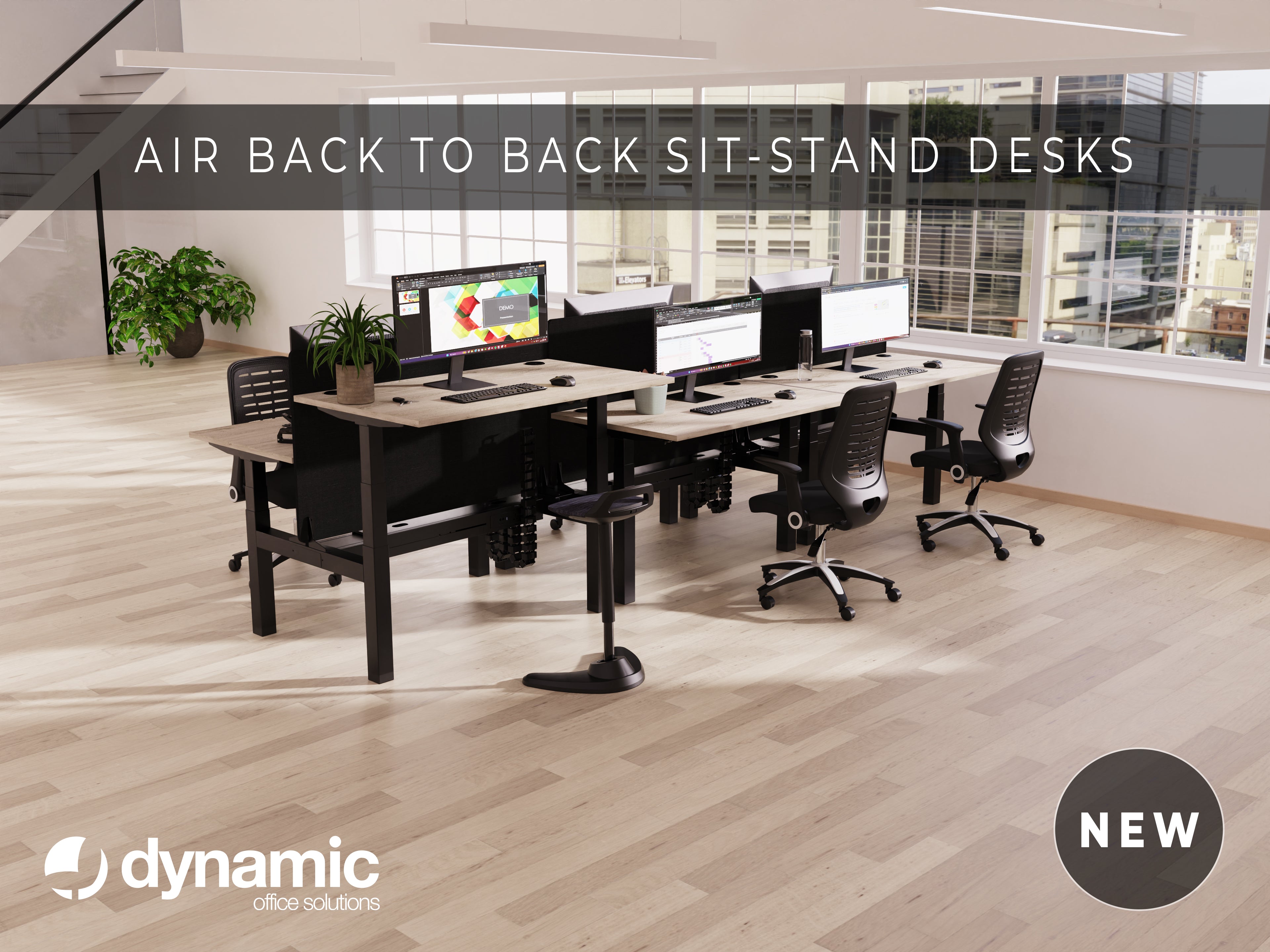 New Air Back-to-Back Height Adjustable Desks – Dynamic Office Solutions