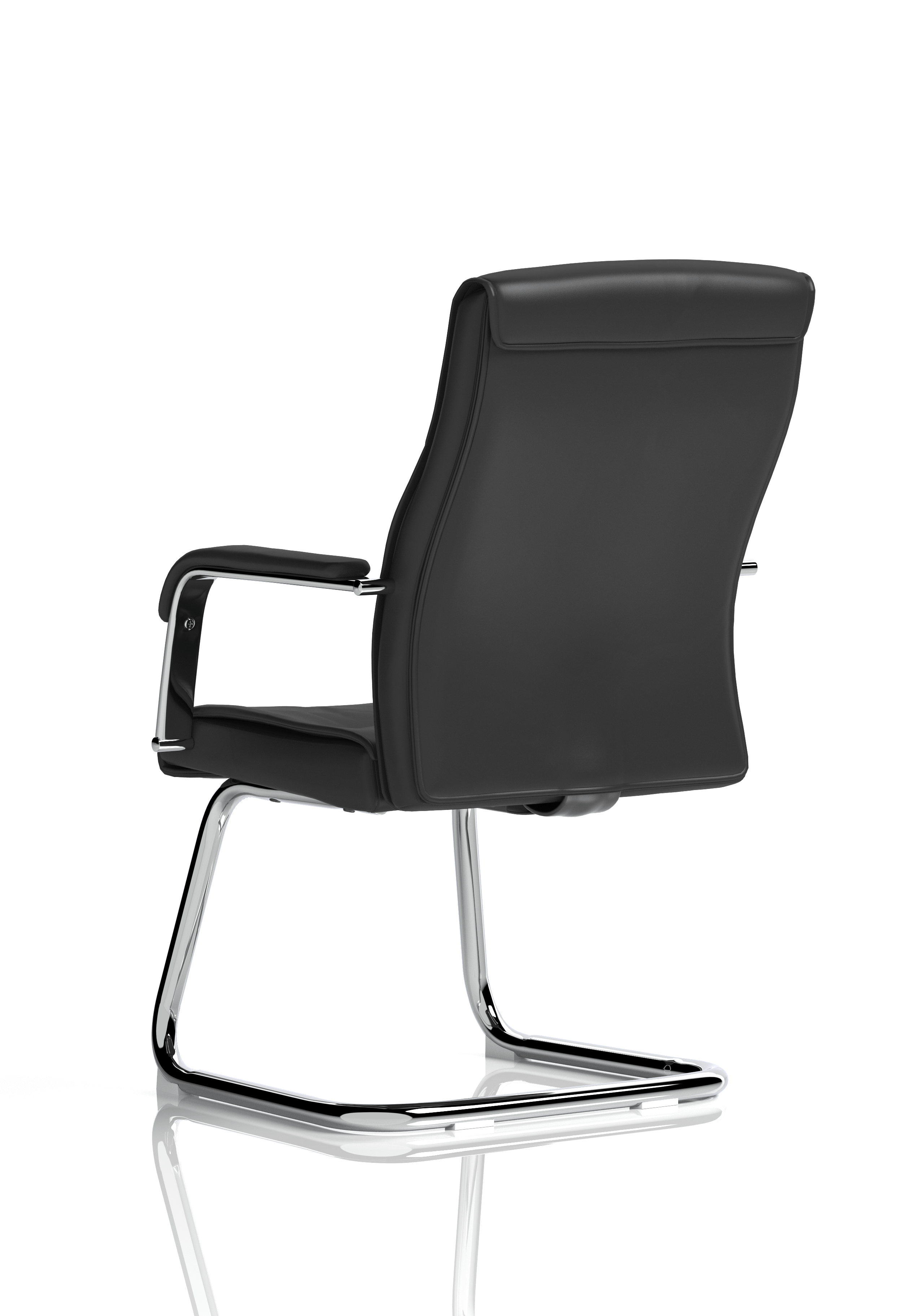 Carter Medium Back Black Leather Cantilever Visitor Office Chair with ...