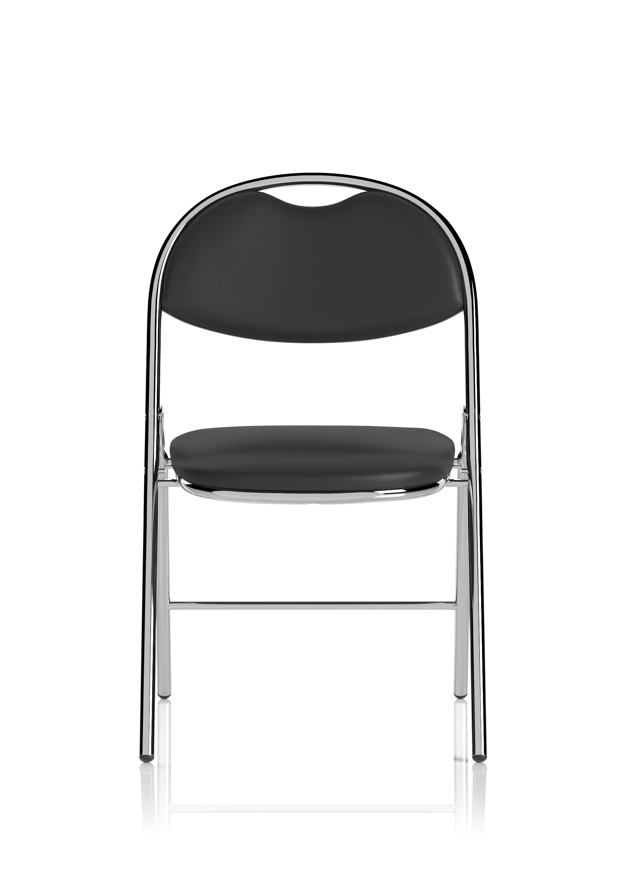 Milan High Back Black Vinyl Chrome Frame Folding Visitor Chair ...