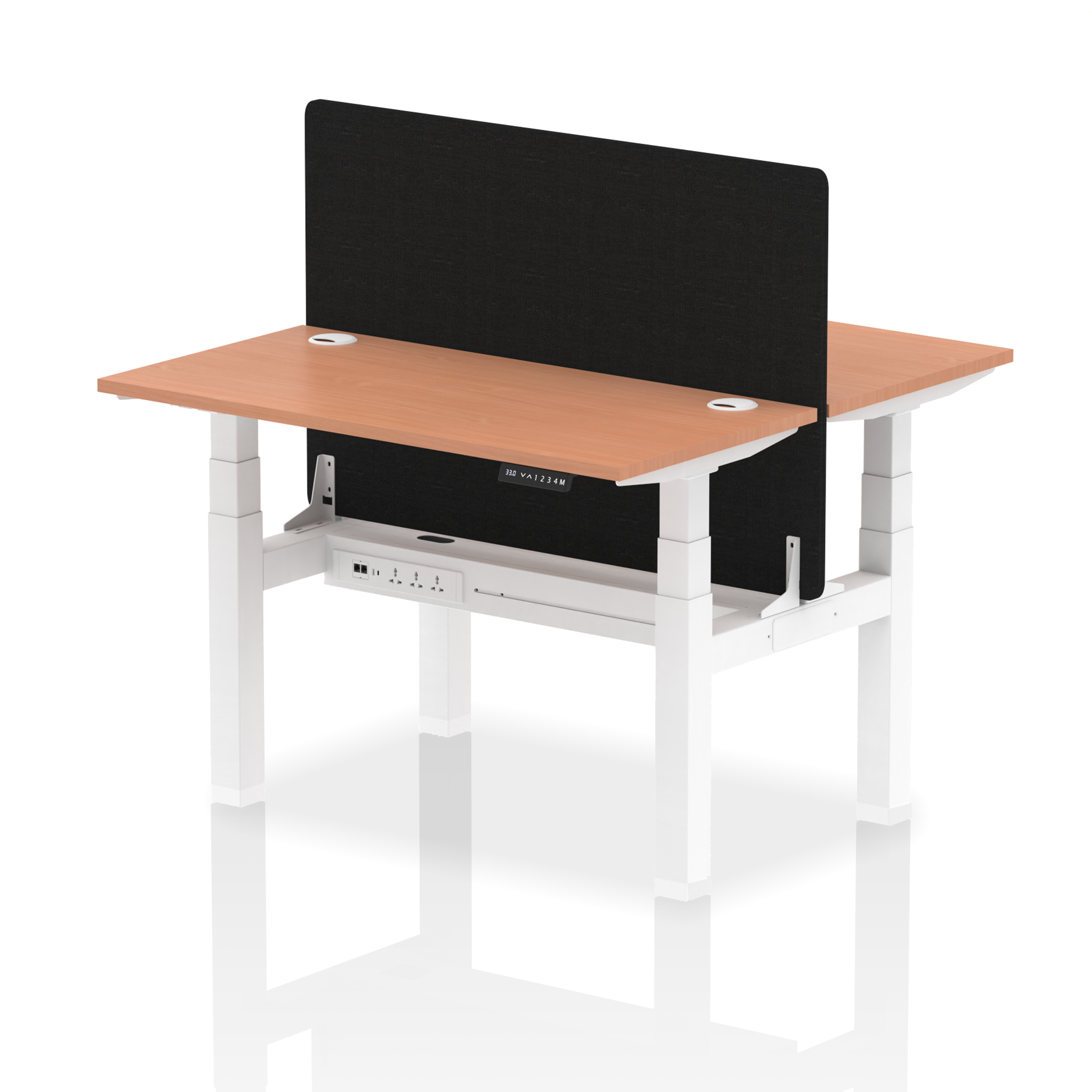 Air Back-to-Back Slimline Height Adjustable Bench Desk - 2 Person with ...