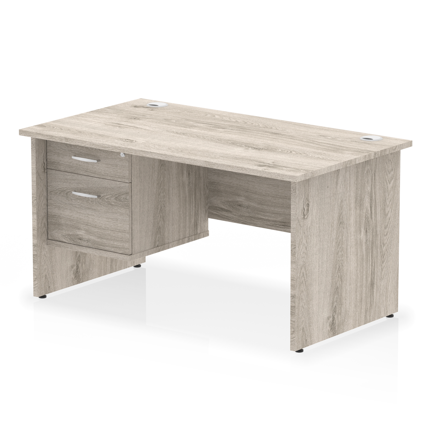 Impulse 1400mm Panel End Straight Desk With Single Fixed Pedestal ...