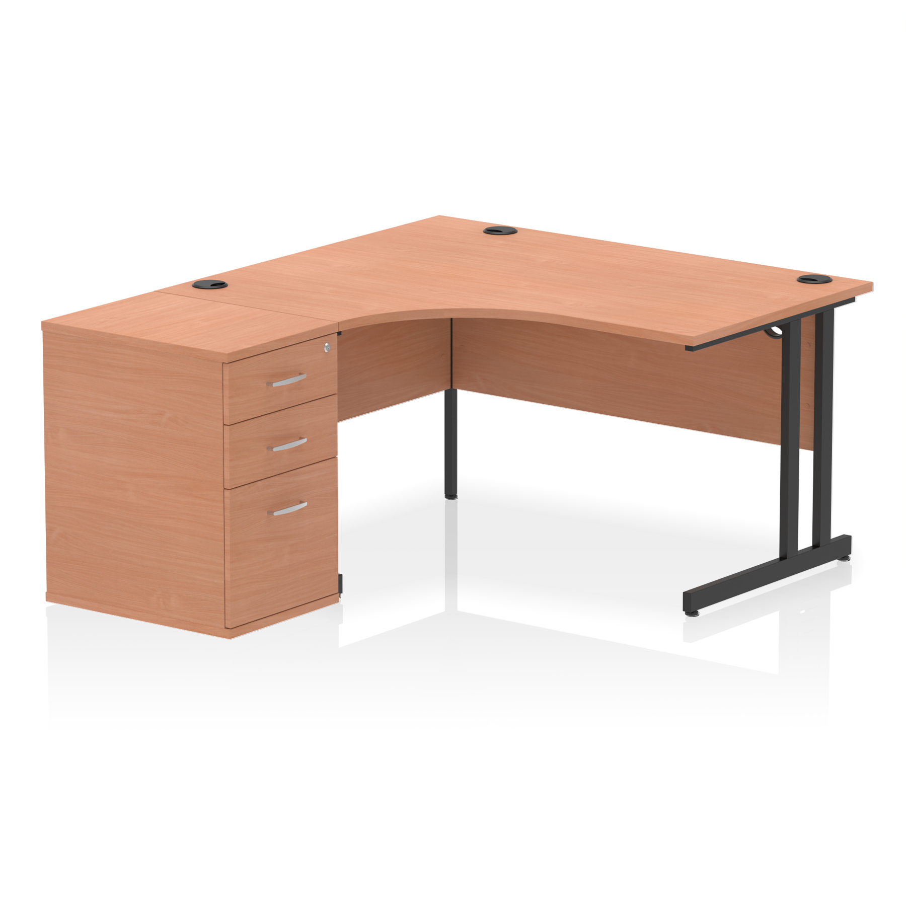 Impulse 1400mm Cantilever Left Crescent Desk Workstation – Dynamic ...