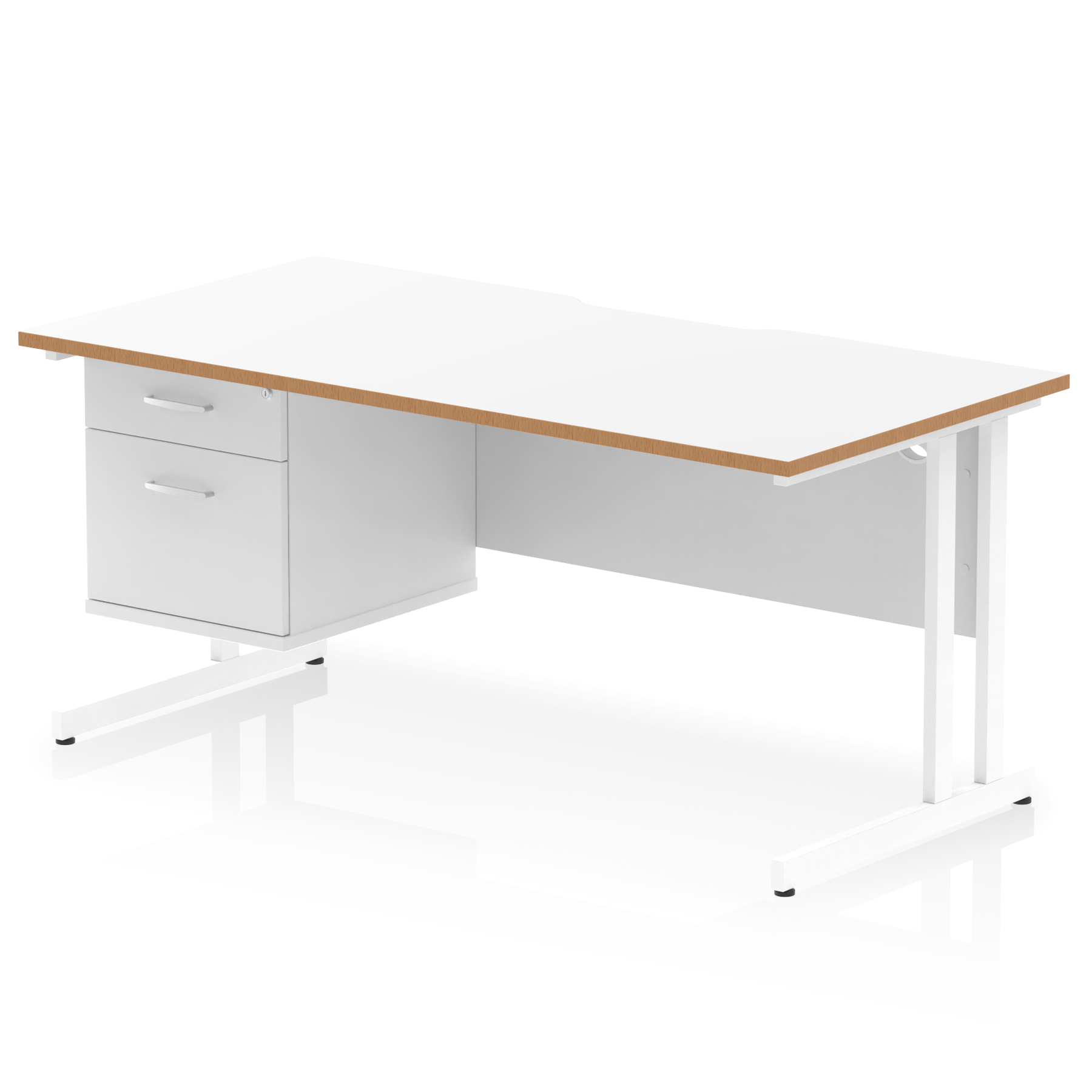 Impulse Scalloped Edge 1600mm Cantilever Straight Desk With Single Fix ...