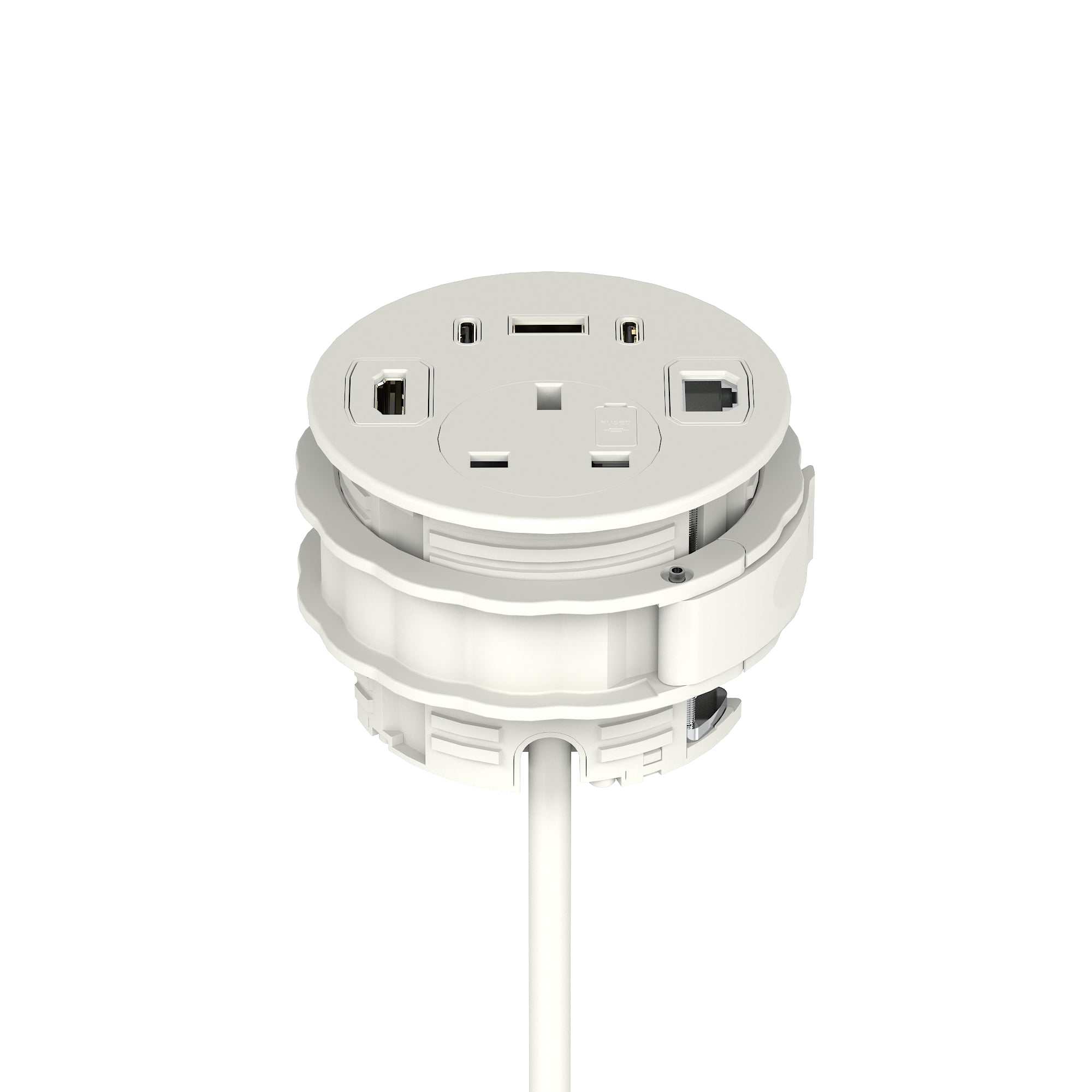 Impulse Round Power Unit Module 1x Socket – Dynamic Office Solutions