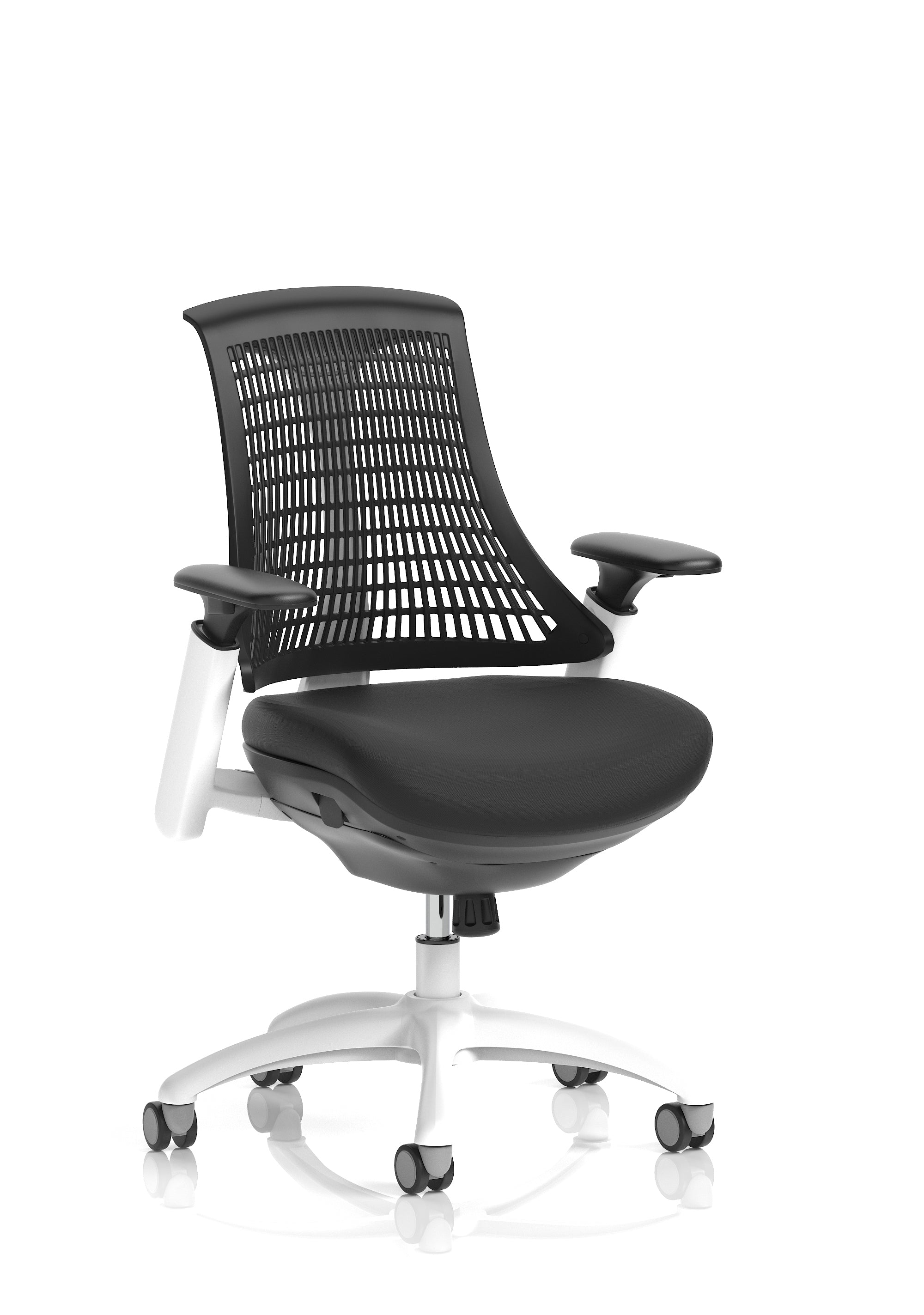 Flex Medium Back White Frame Task Operator Office Chair with Arms ...