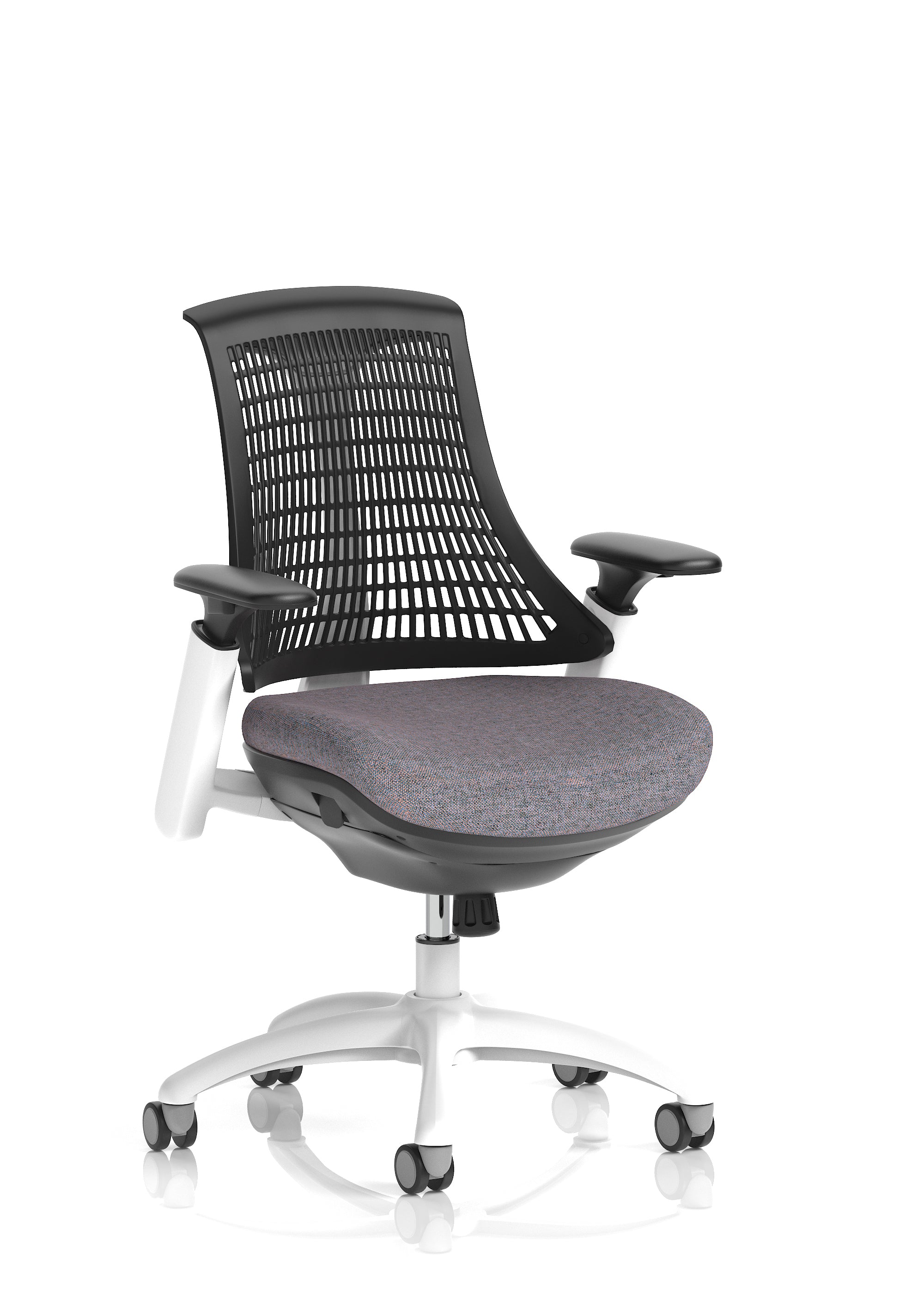 Flex Medium Back White Frame Task Operator Office Chair with Arms ...
