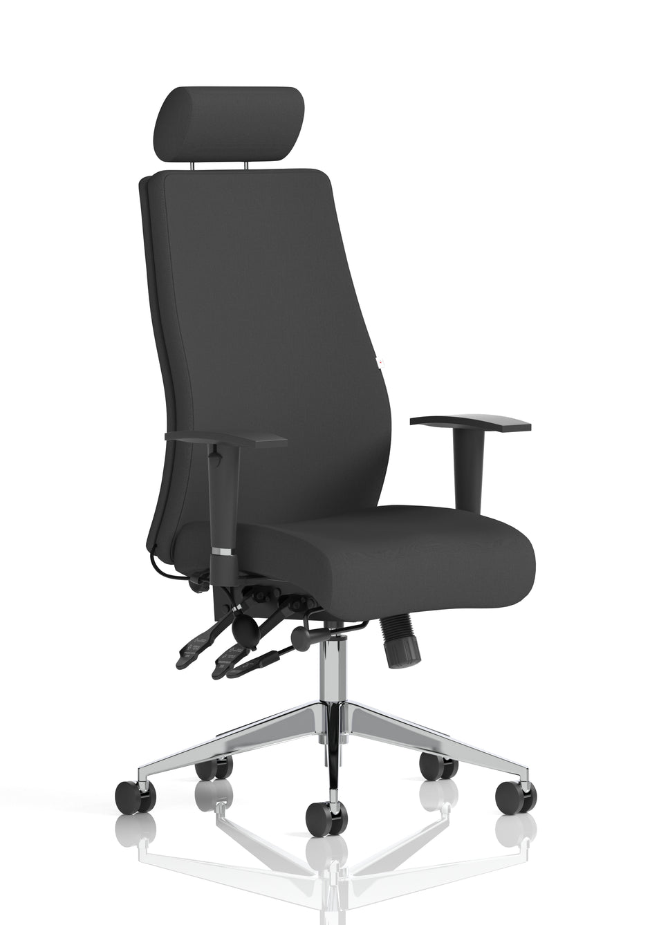 Carter Medium Back Black Leather Cantilever Visitor Office Chair with ...