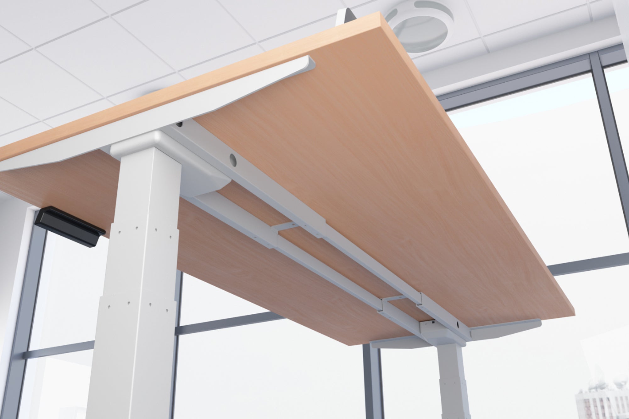 Air Height Adjustable Desk With Cable Ports – Dynamic Office Solutions