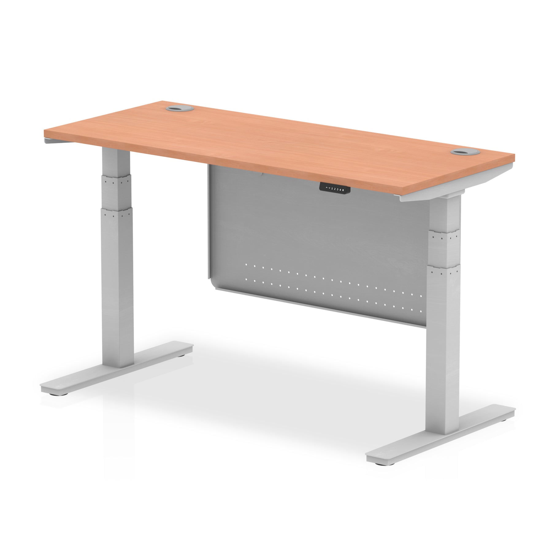 Air Height Adjustable Slimline Desk With Cable Ports With Steel Modest ...