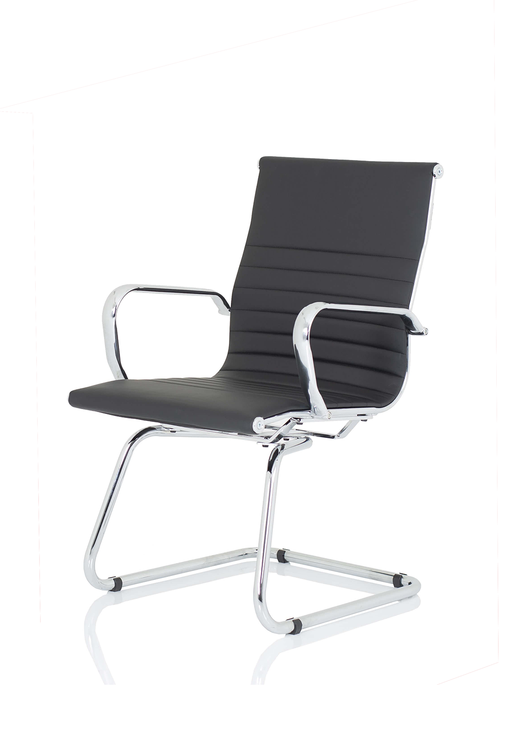 Nola Black Leather Cantilever Visitor Chair with Arms – Dynamic Office ...